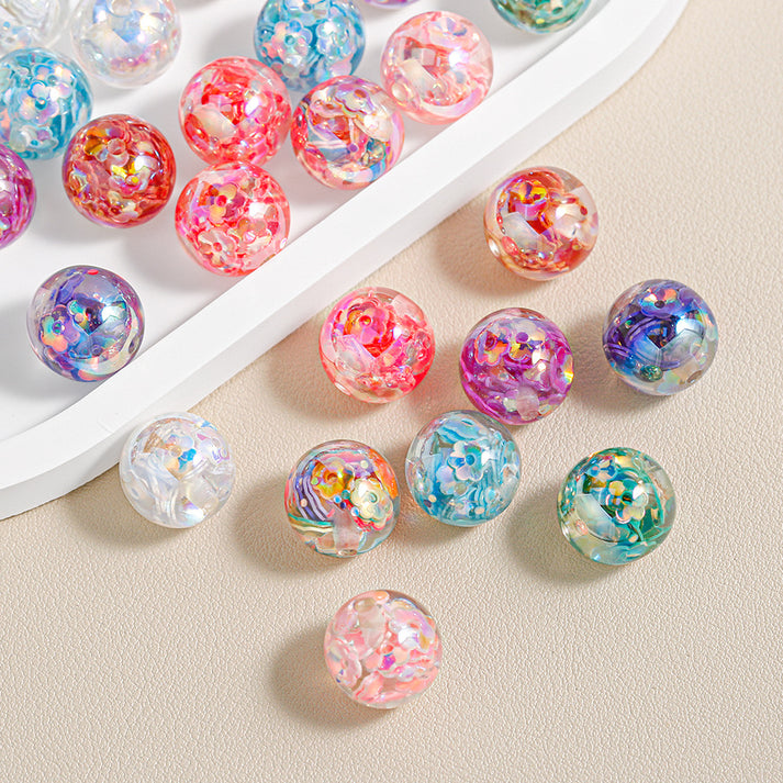 Fragrant memory-Glitter flower confetti bead 16mm – Panda DIY